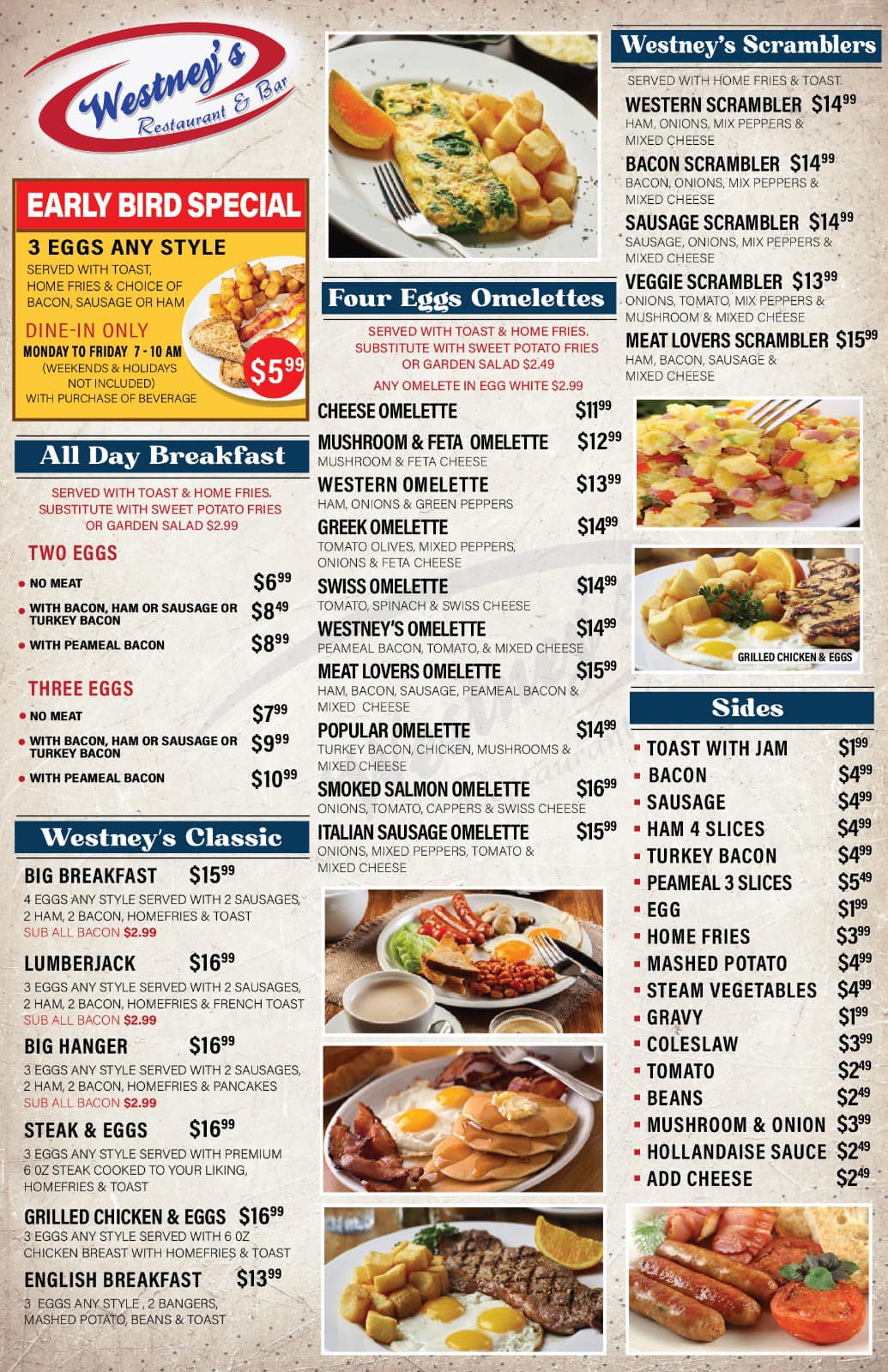 Westney Restaurant and Bar - Breakfast Diners Near Me - Ajax, ON